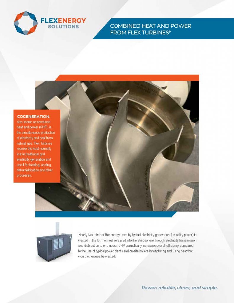 Cogen Power from Flex Turbines | Benefits | FlexEnergy